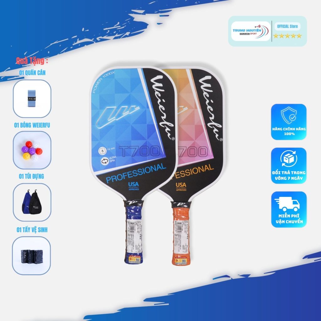Vợt Pickleball Weierfu T700 Power 1000X - 14mm Chính Hãng - Trung ...
